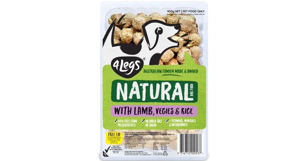 4Legs Natural Dog Food Lamb, Vegies and Rice | ProductReview.com.au