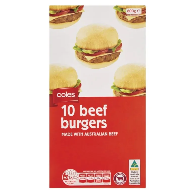 Coles Australian Beef Burgers reviews | ProductReview.com.au