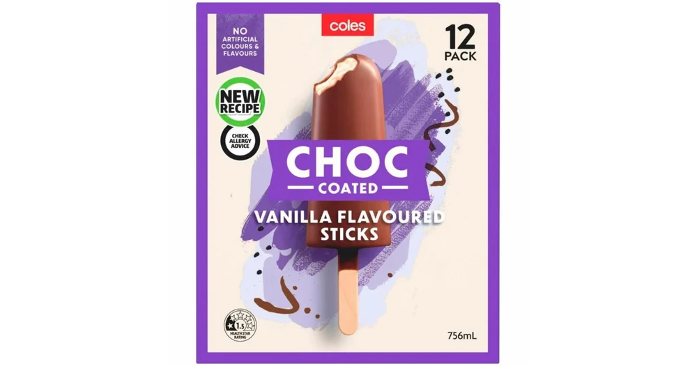 Coles Choc Coated Vanilla Flavoured Sticks reviews | ProductReview.com.au