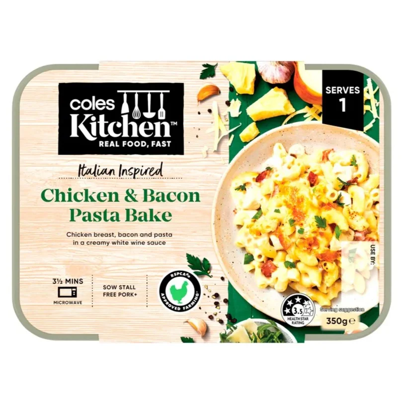 Coles Kitchen Chicken & Bacon Pasta Bake reviews | ProductReview.com.au