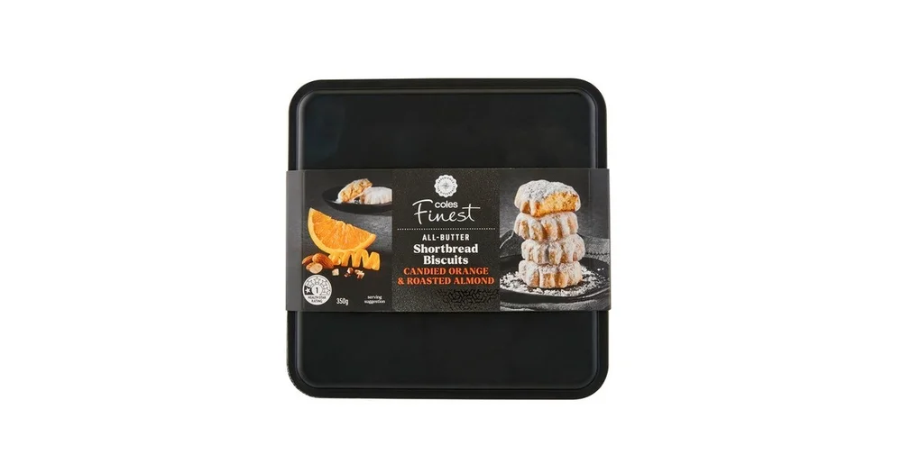 Coles Finest All-Butter Shortbread Biscuits Candied Orange & Roasted ...
