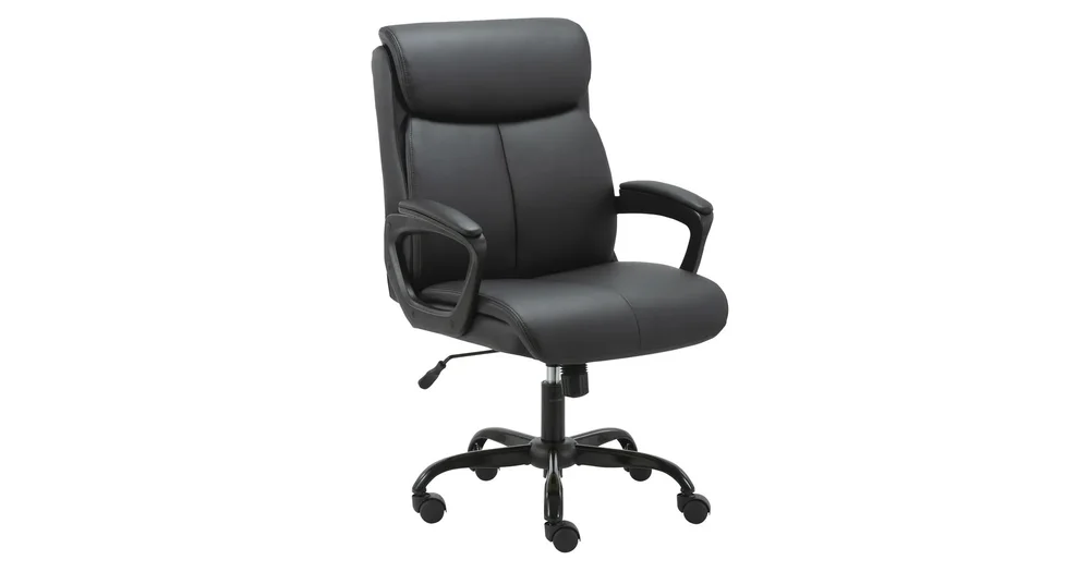 Corner Office Puresoft Mid-Back Faux Leather Office Chair reviews ...
