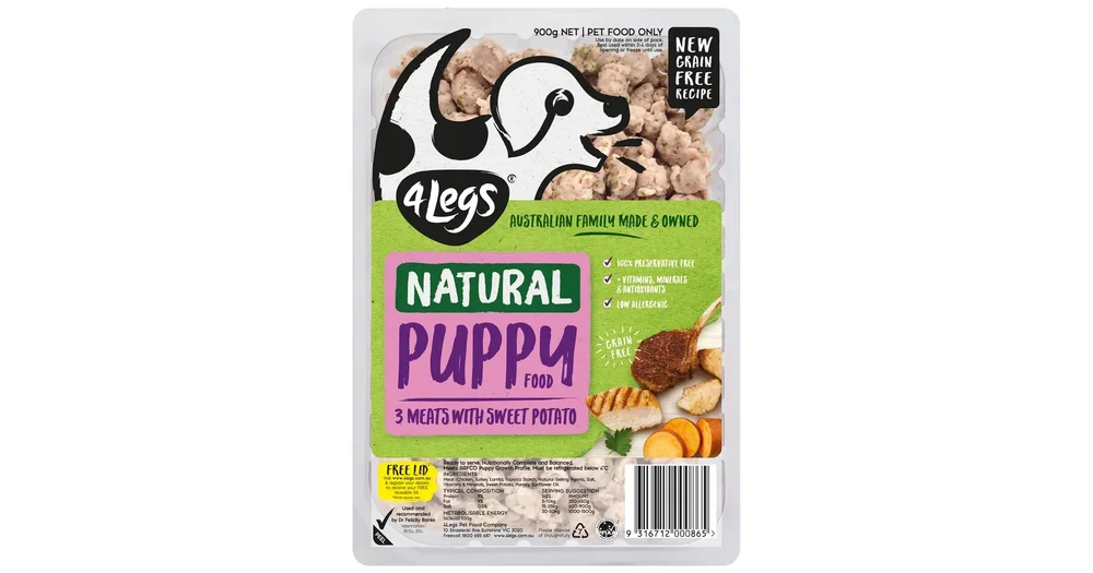 4Legs Natural Dog Food Puppy Food - 3 Meats with Sweet Potato Questions ...
