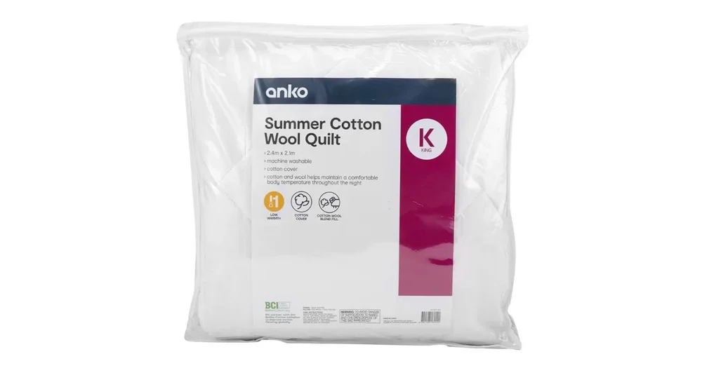 Kmart Anko Summer Cotton Wool Quilt (King Size) reviews | ProductReview ...