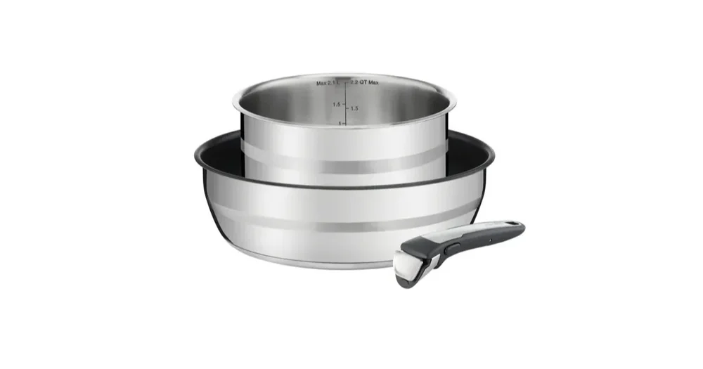 Jamie Oliver by Tefal Ingenio Stainless Steel Induction 3pc Pot Set ...