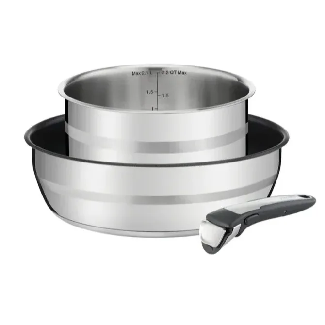 Jamie Oliver by Tefal Ingenio Stainless Steel Induction 3pc Pot Set ...