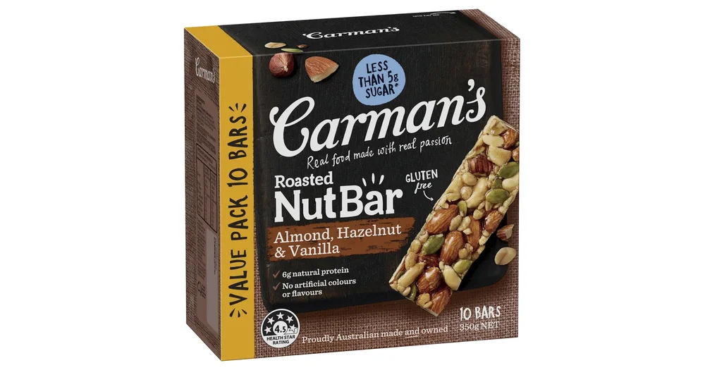 Carman's Almond, Hazelnut & Vanilla Nut Bars reviews | ProductReview.com.au