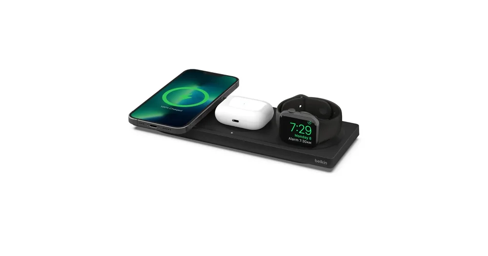 Belkin Boost Charge Pro 3-in-1 Wireless Charging Pad with MagSafe ...