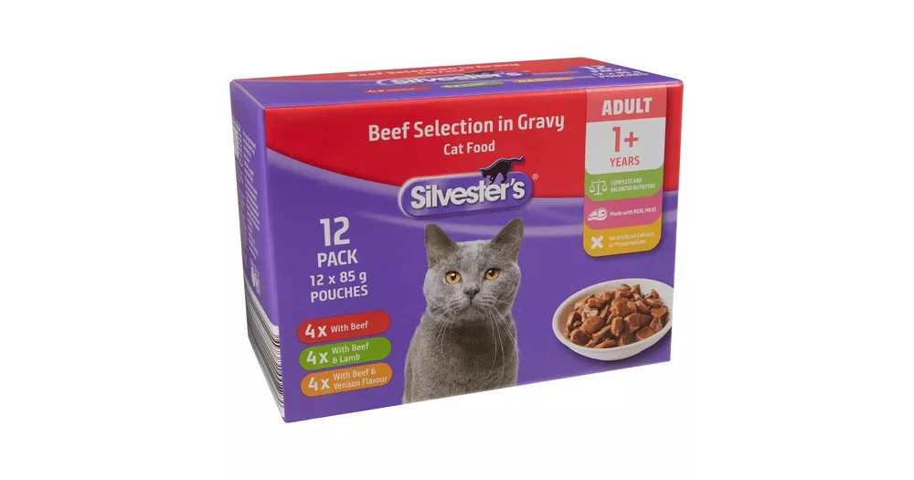 ALDI Silvester's Cat Food Pouches Beef Selection in Gravy reviews ...