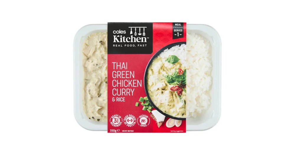 Coles Kitchen Thai Green Chicken Curry & Rice reviews | ProductReview ...
