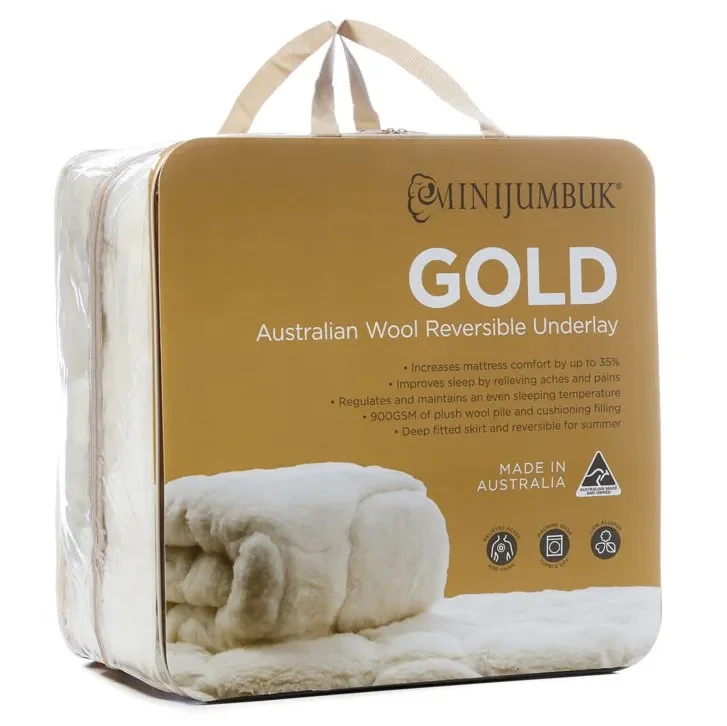 MiniJumbuk Gold Wool Reversible Underlay Queen reviews | ProductReview ...