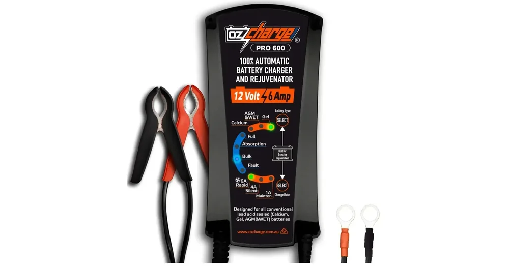 OzCharge 12V 6A Battery Charger and Maintainer OC-PRO600 reviews ...