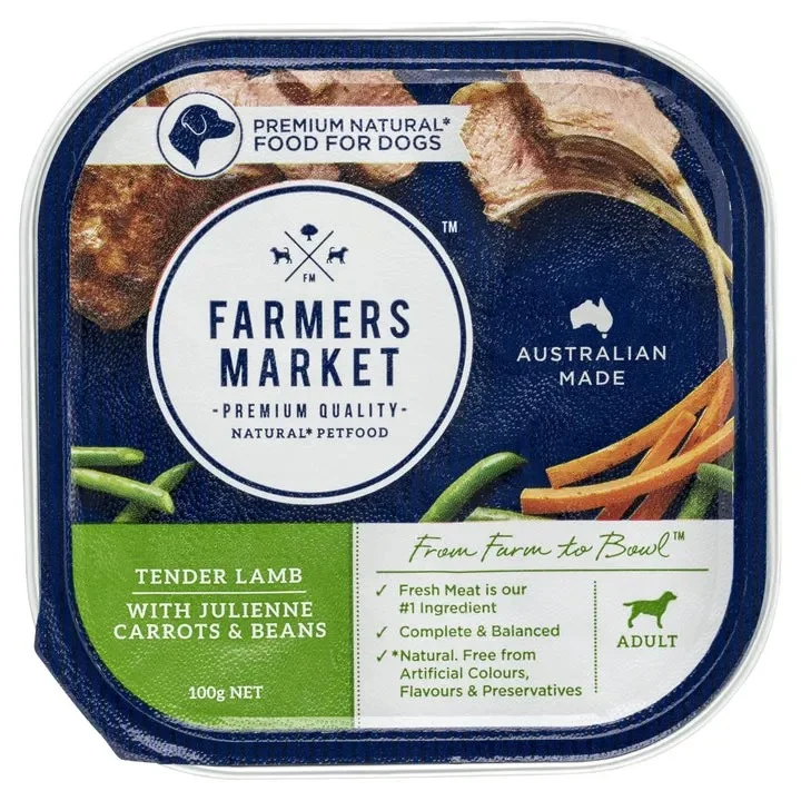 Farmers Market Wet Dog Food Tender Lamb with Julienne Carrots & Beans ...