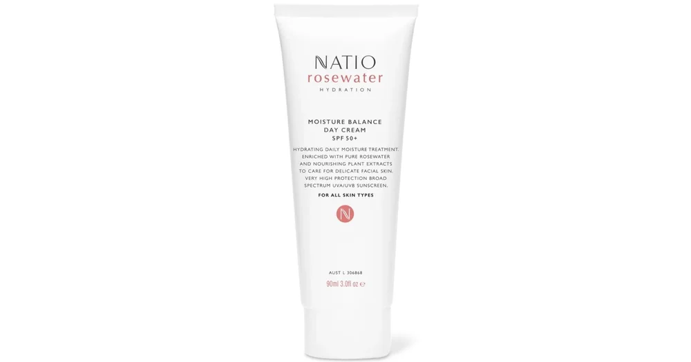 Natio Rosewater Hydration Moisture Balance Day Cream SPF 50 ...