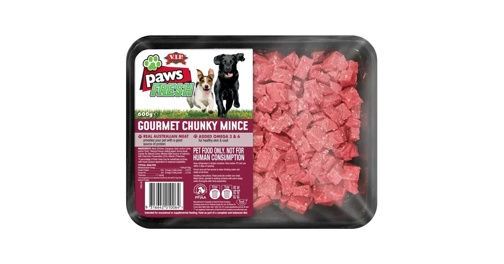 V.I.P. Petfoods Dog Food Paws Fresh Gourmet Chunky Mince reviews ...
