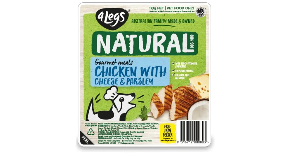 4Legs Natural Dog Food Chicken with Cheese & Parsley Questions ...