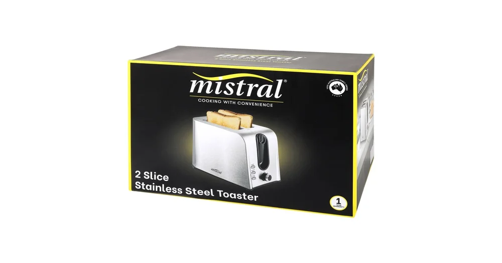 Mistral 2 Slice Stainless Steel Toaster reviews | ProductReview.com.au