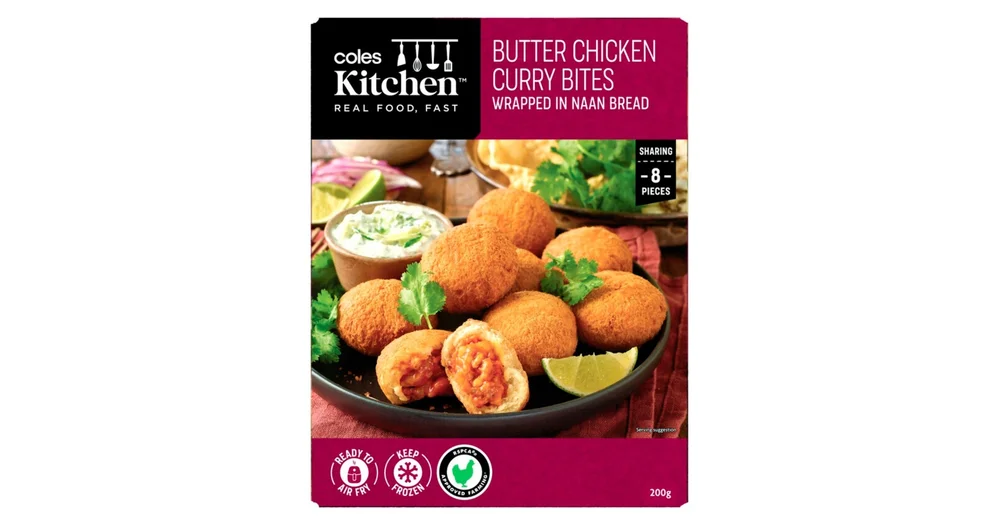 Coles Kitchen Butter Chicken Curry Bites Wrapped in Naan Bread reviews ...