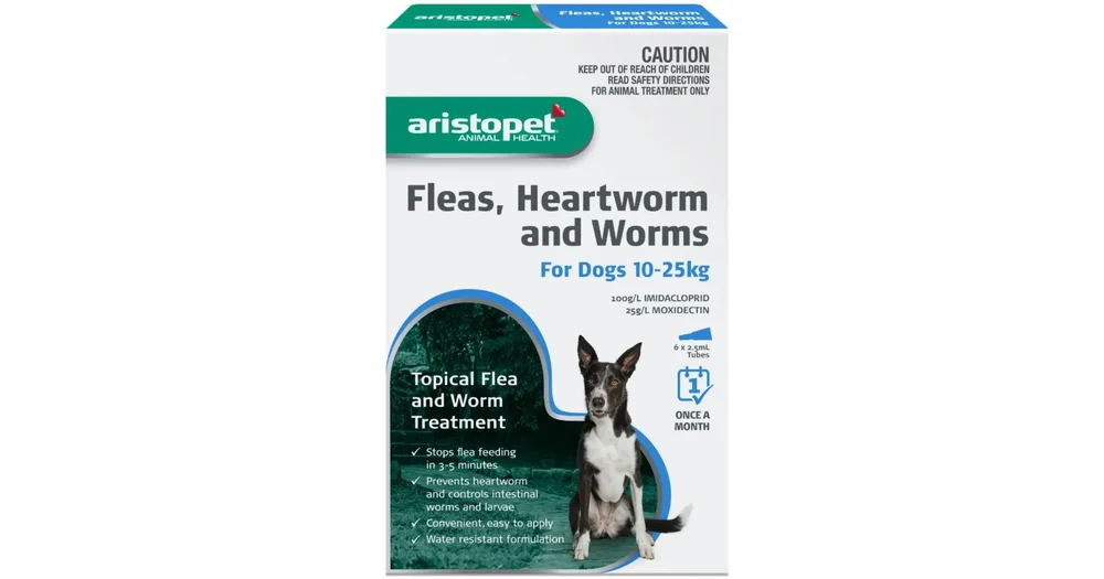 Aristopet Fleas, Heartworm and Worms Spot On for Dogs 10-25kg reviews ...