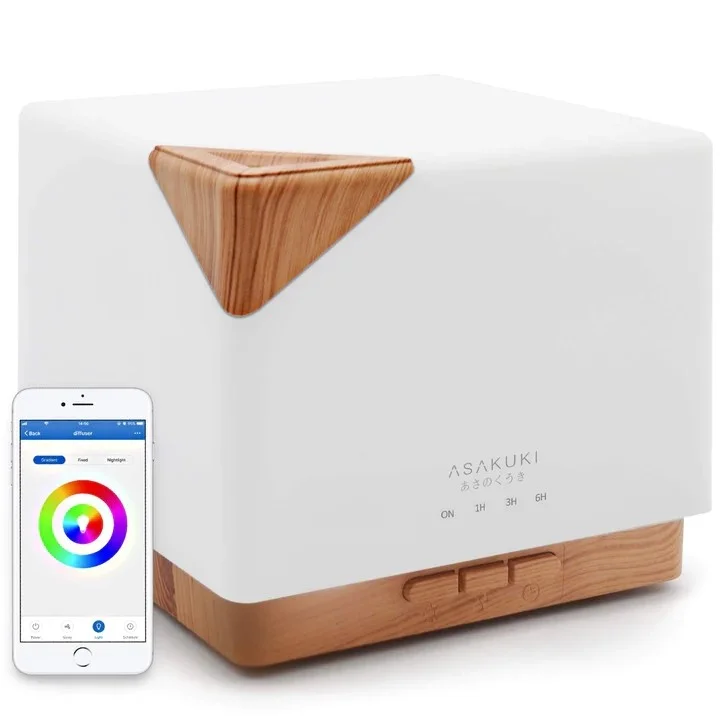 Asakuki Cube Light Wood Smart WiFi Essential Oil Diffuser reviews ...