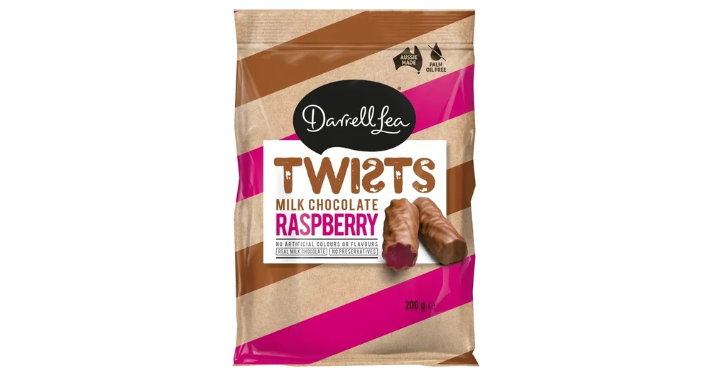 Darrell Lea Twists Milk Chocolate Raspberry reviews | ProductReview.com.au