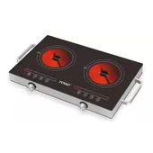 Kogan 2400W Twin Hot Plate Infrared Cooker Ceramic Glass Cooktop ...