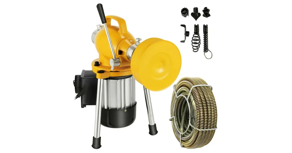 Vevor 400W Drain Cleaner Electric Eel Rigid Plumbing Sewerage Pipe ...