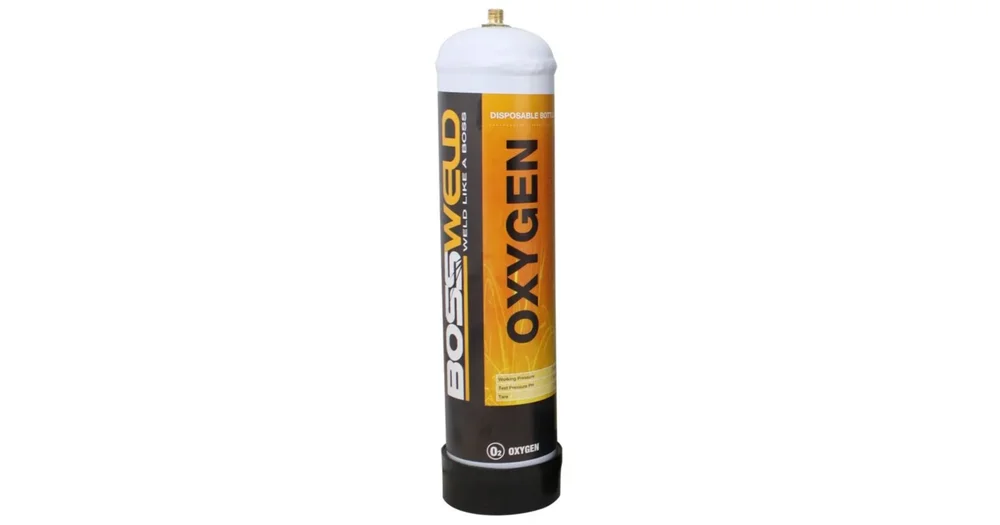 Bossweld 950ml Oxygen Disposable Gas Bottle | ProductReview.com.au
