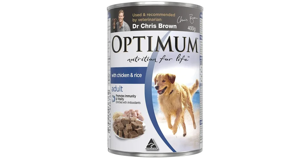 Optimum Adult with Chicken & Rice Wet Dog Food reviews | ProductReview ...