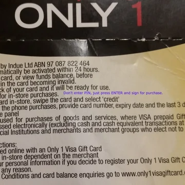 Only 1 Visa Gift Card reviews | ProductReview.com.au