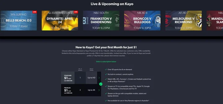 Kayo Sports Basic Plan reviews | ProductReview.com.au