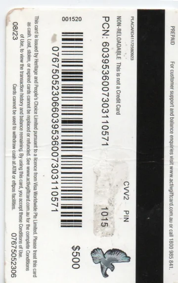 Activ Visa Prepaid Gift Card reviews | ProductReview.com.au
