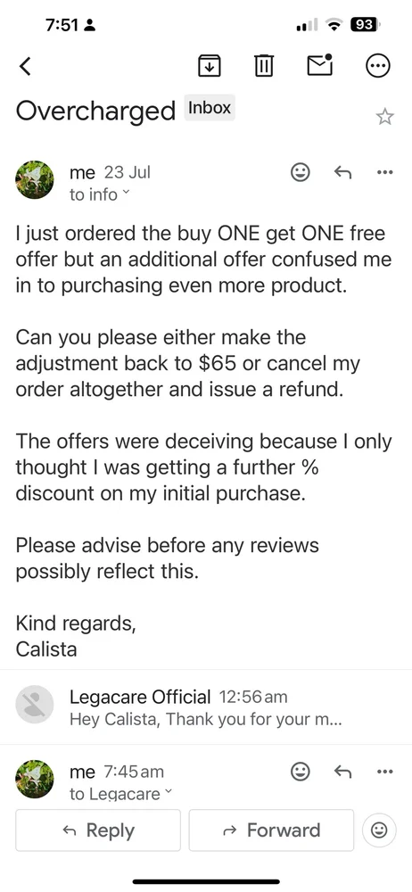 Legacare reviews | ProductReview.com.au