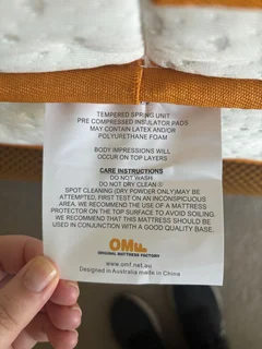 Original Mattress Factory (OMF) Mattresses reviews | ProductReview.com.au