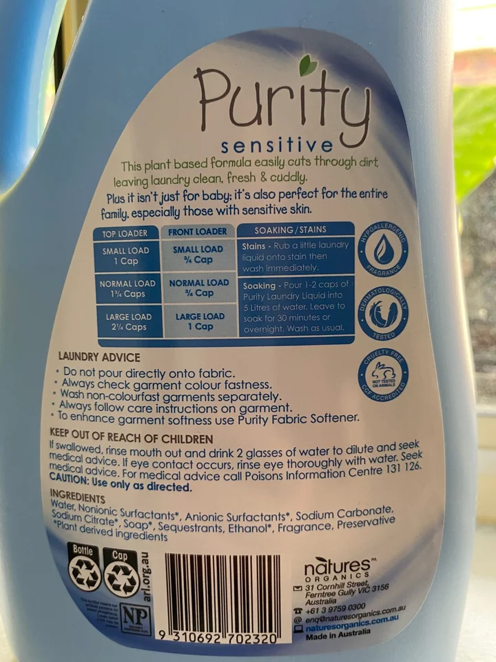 Natures Organics Purity Sensitive Laundry Liquid reviews ...