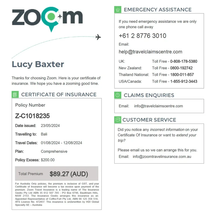 Zoom Travel Insurance reviews | ProductReview.com.au
