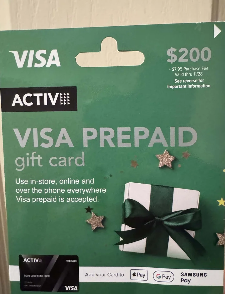 Activ Visa Prepaid Gift Card reviews | ProductReview.com.au