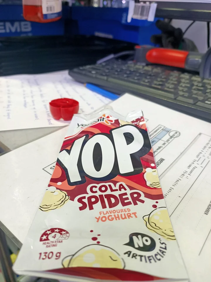 Yoplait Cola Spider Flavoured Yoghurt reviews | ProductReview.com.au