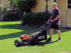 Aeg 58v mower store