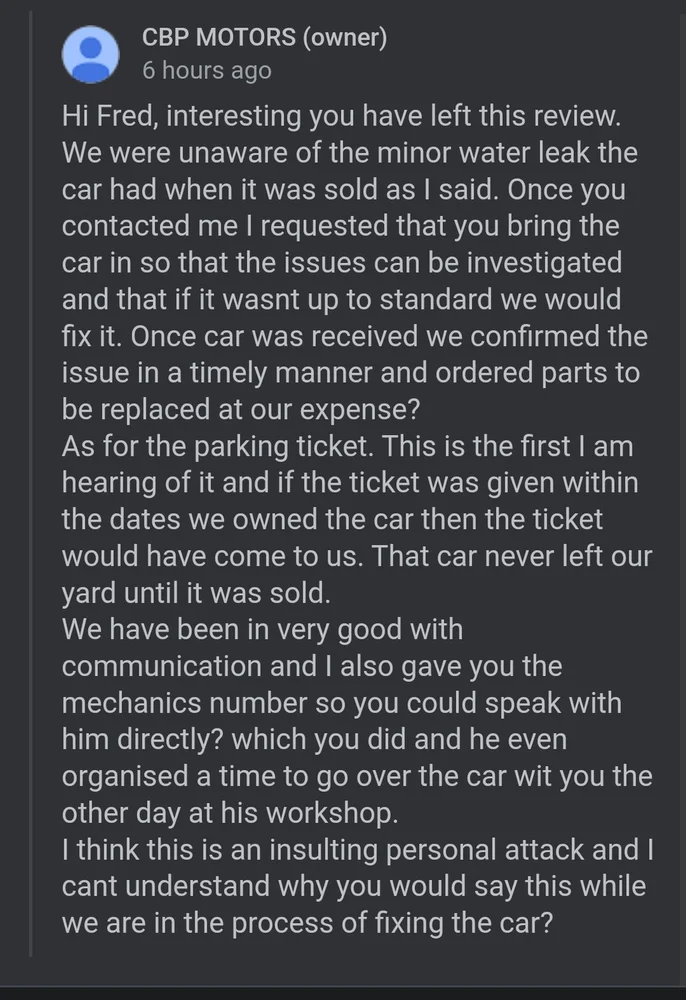 CBP Motors reviews | ProductReview.com.au