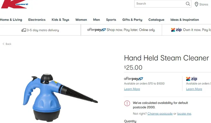 Kmart Anko Handheld Steam Cleaner reviews | ProductReview.com.au
