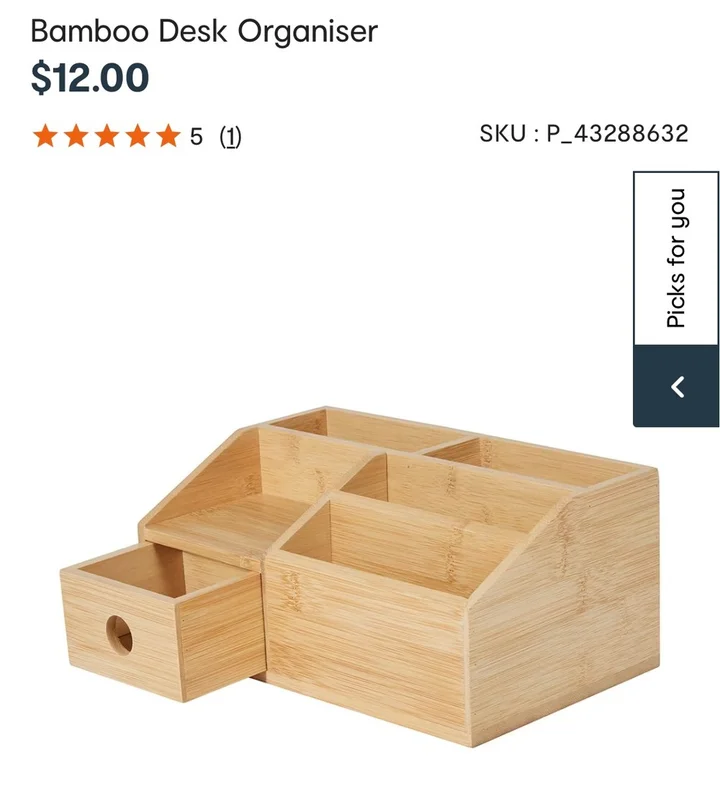 Kmart Bamboo Desk Organiser reviews | ProductReview.com.au
