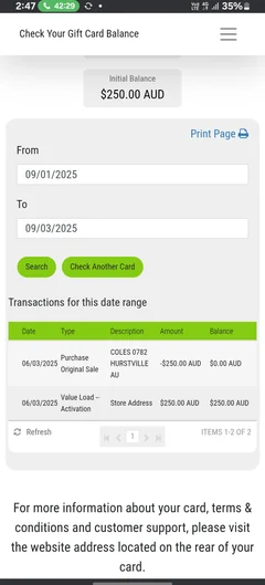 Activ Visa Prepaid Gift Card reviews | ProductReview.com.au