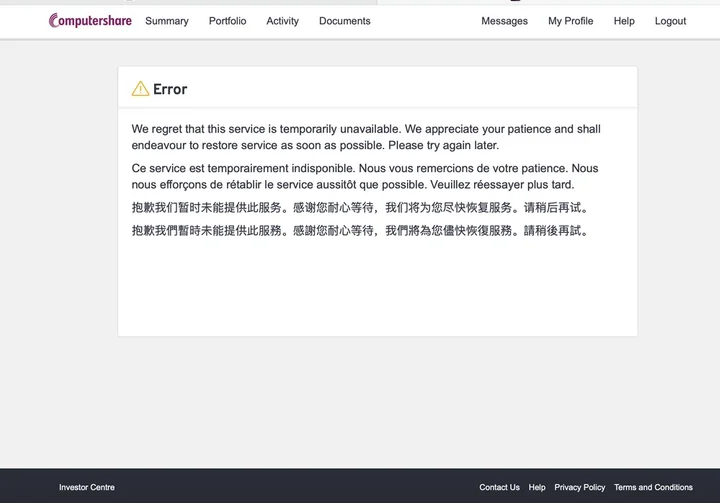 Computershare Investor Centre reviews | ProductReview.com.au