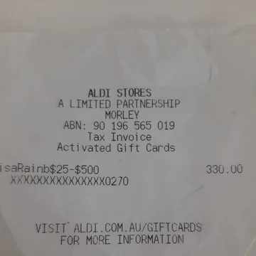 Activ Visa Prepaid Gift Card reviews | ProductReview.com.au