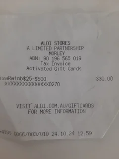 Activ Visa Prepaid Gift Card reviews | ProductReview.com.au