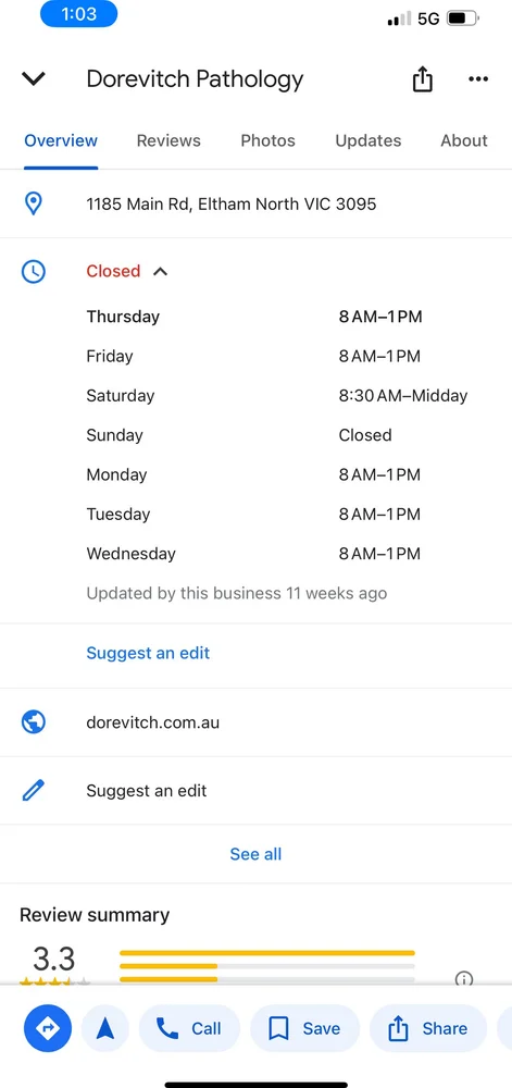 Dorevitch Pathology reviews | ProductReview.com.au