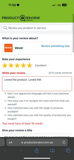 Vevor reviews | ProductReview.com.au