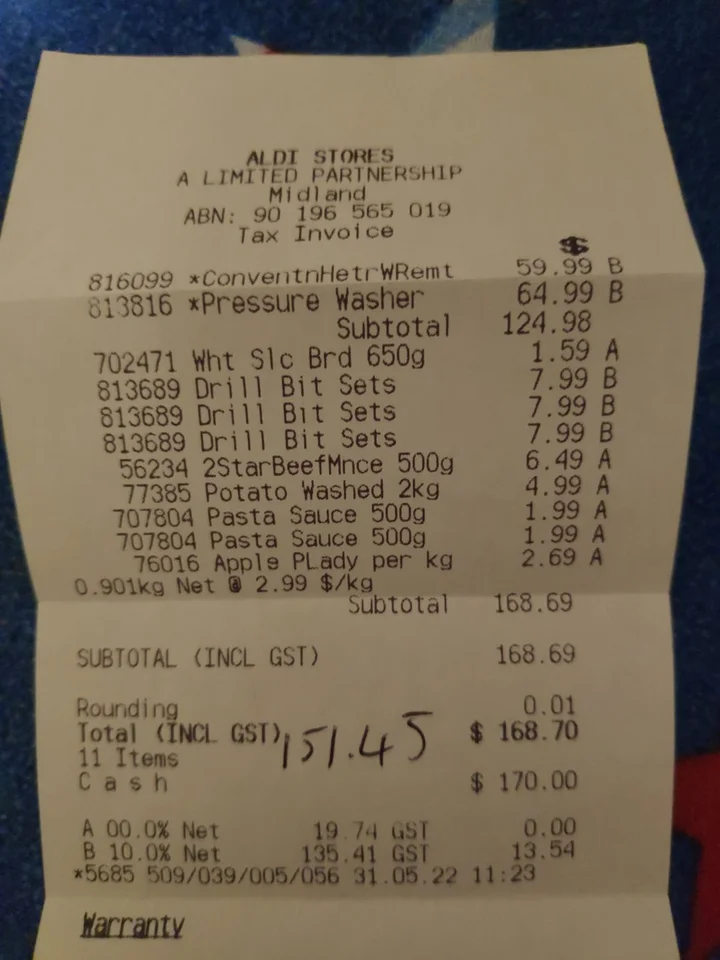 ALDI Workzone / Ferrex High Pressure Washer 2000W (Sep 2019, Apr 2020 ...